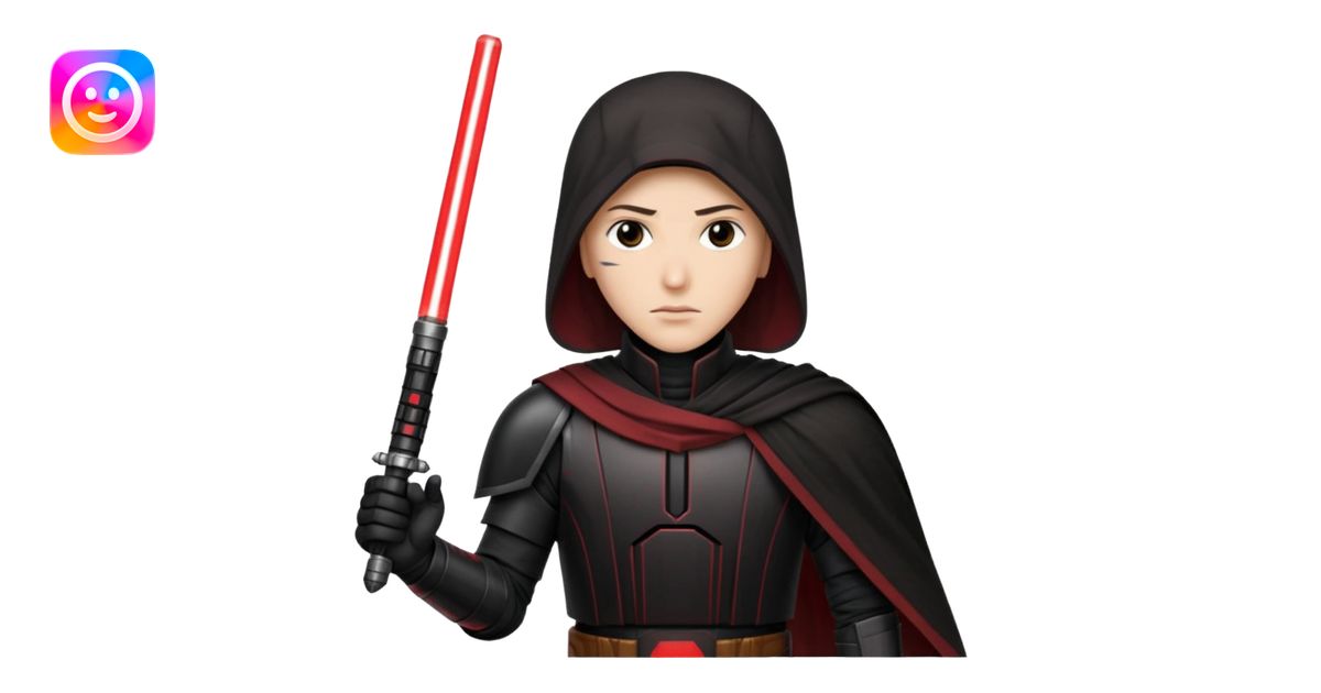 Darth Revan holding red lightsaber emoji | AI Emoji Generator
