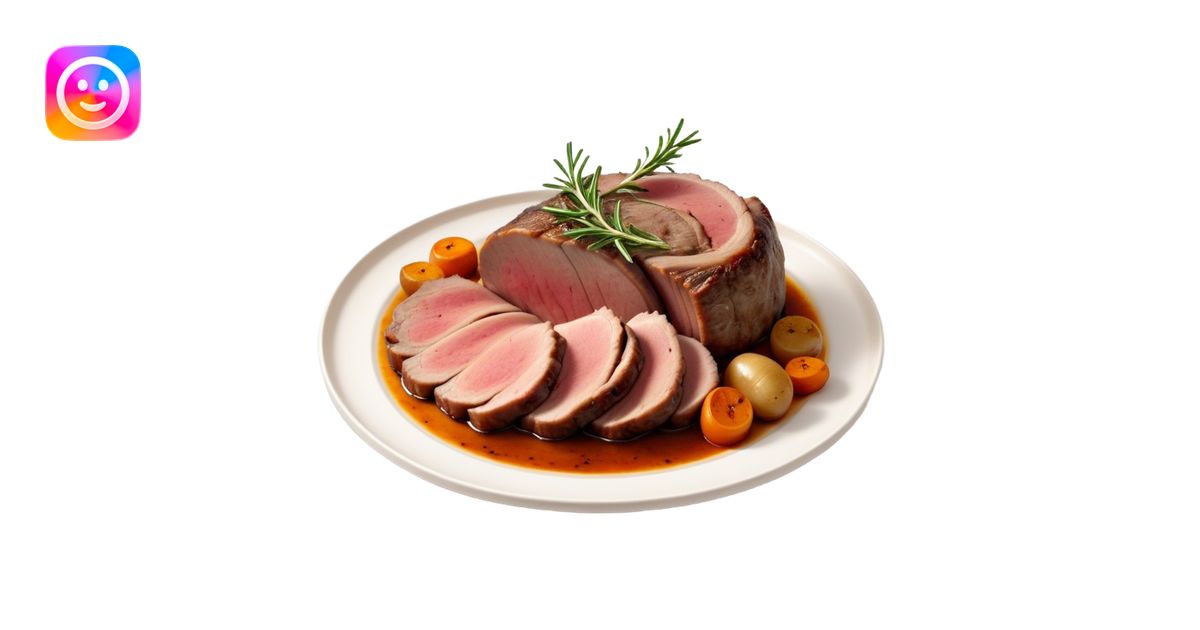 Roast Lamb Cinematic Realistic Roast Lamb Dish Emoji, depicted as ...