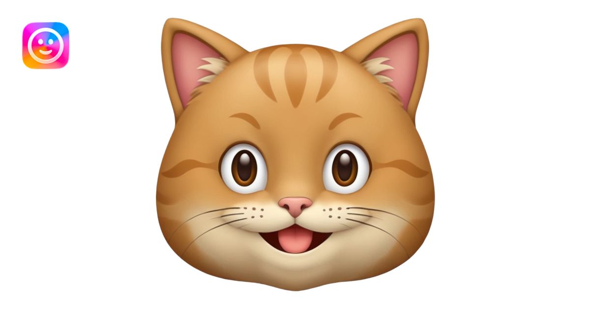 chat de couleur avec un grand sourire emoji | AI Emoji Generator