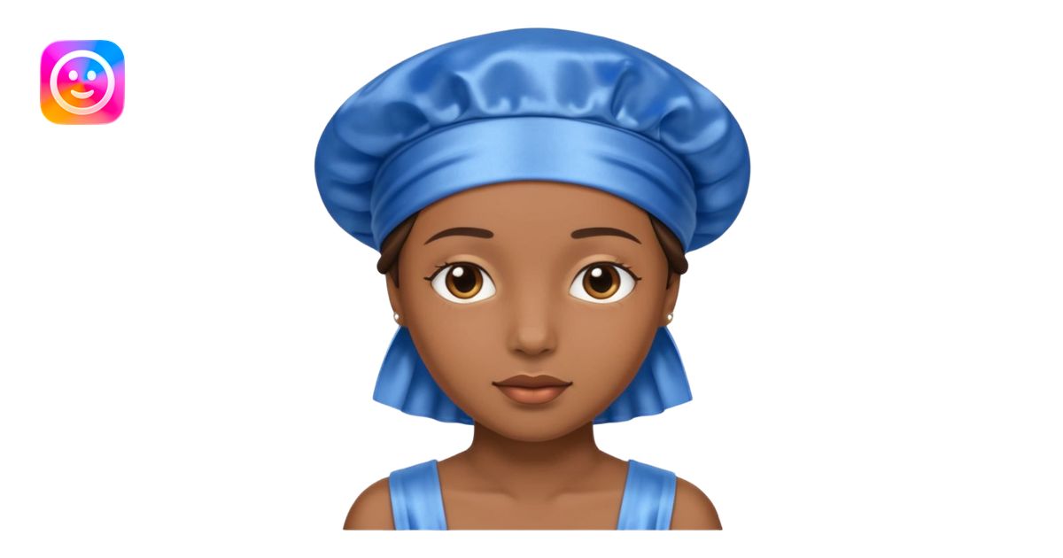 Satin sleep Bonnet emoji brown skin emoji | AI Emoji Generator