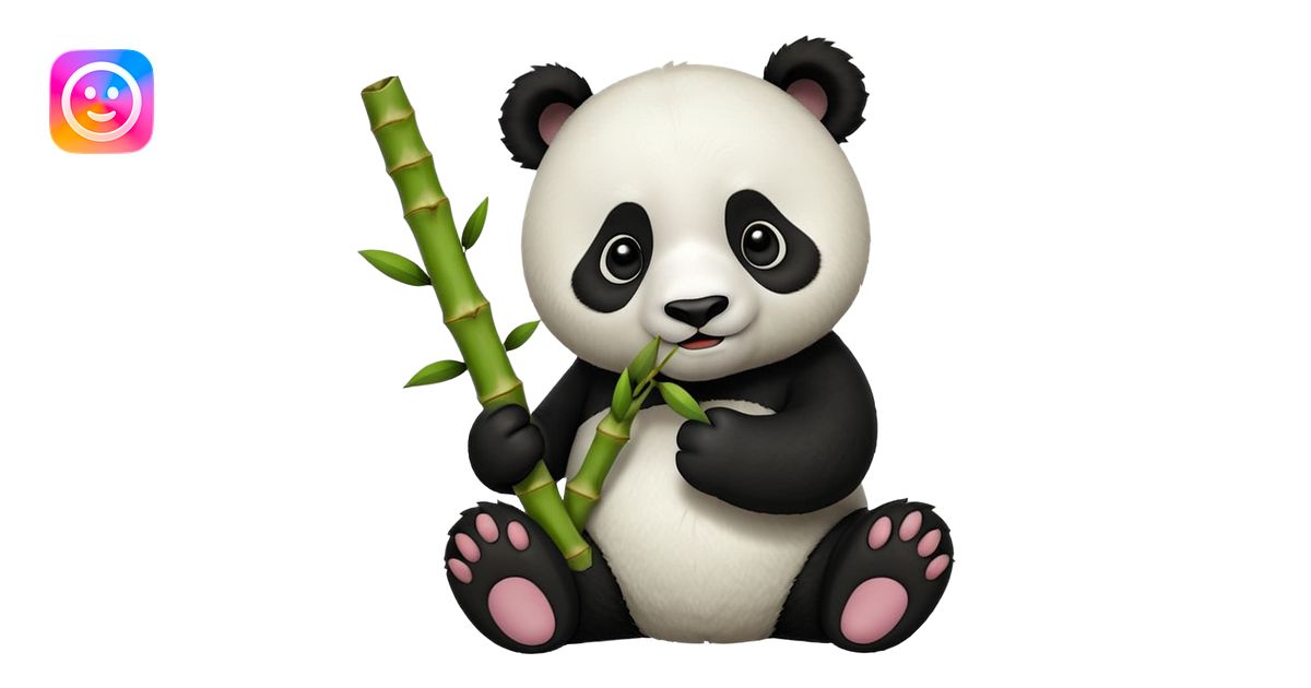 Panda eating bamboo emoji | AI Emoji Generator