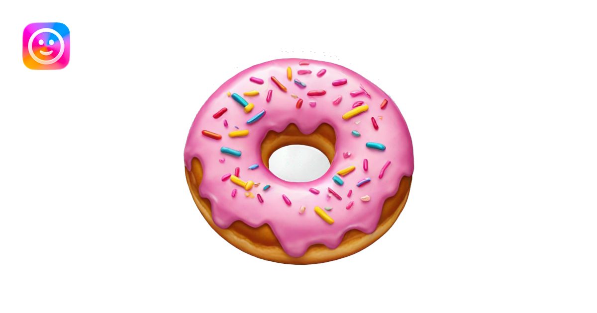 Pink glazed sprinkle donut emoji | AI Emoji Generator