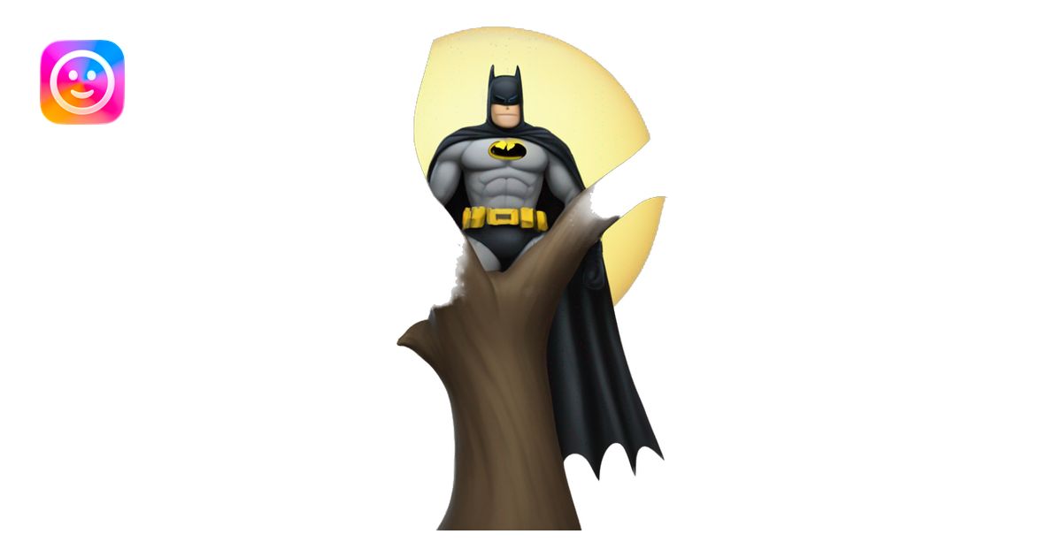 Batman in the tree emoji | AI Emoji Generator