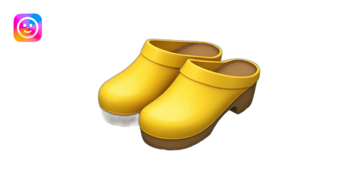 Two yellow clogs with closed heel emoji | AI Emoji Generator