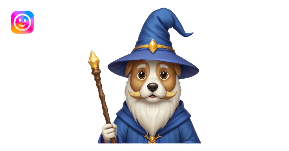 Dog wizard emoji | AI Emoji Generator