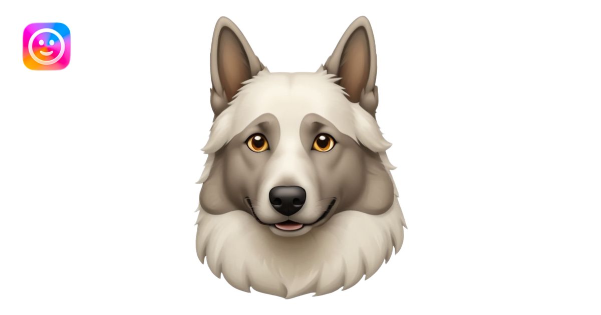White belgian Shepard smoked bong emoji | AI Emoji Generator