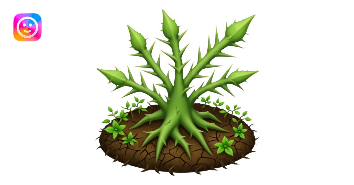 green thorns sprouting from the ground like vines emoji | AI Emoji ...
