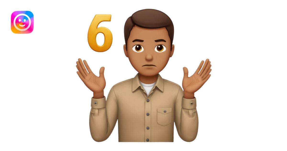 man frowning holding up numbers 6 and 7 emoji | AI Emoji Generator