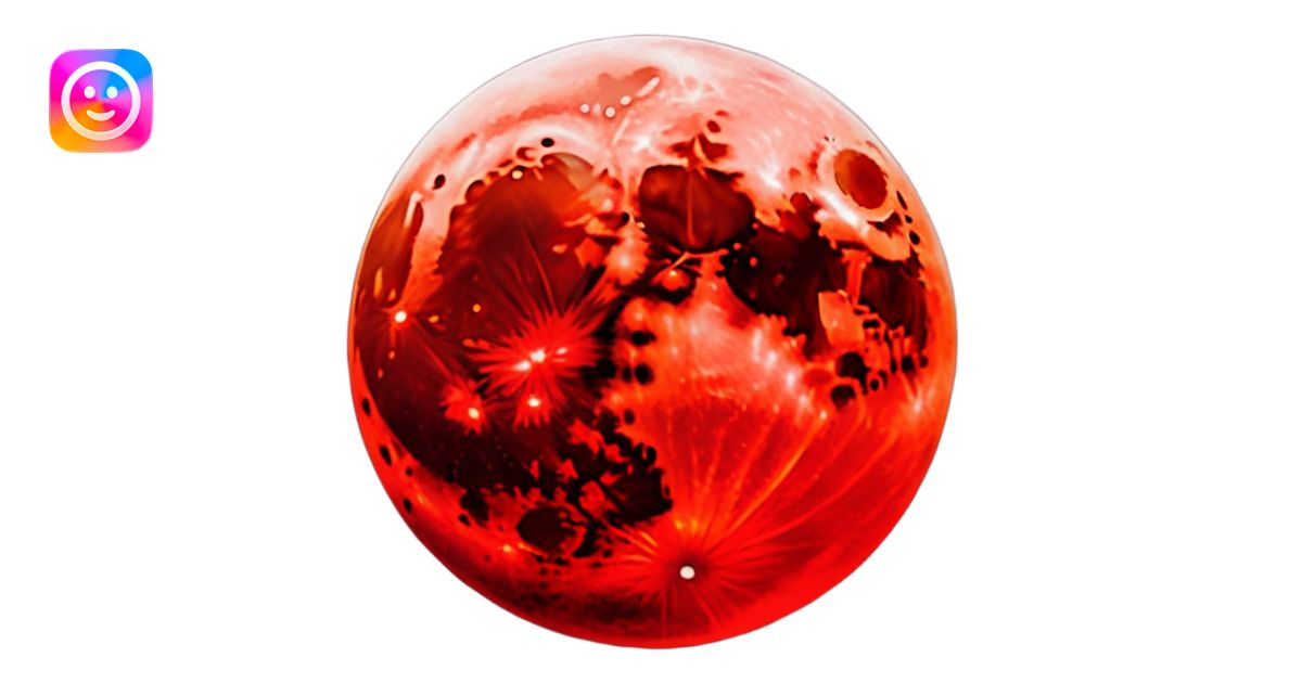 Edgy Black night sky with big Red vibrant neon-crimson-blood-moon ...