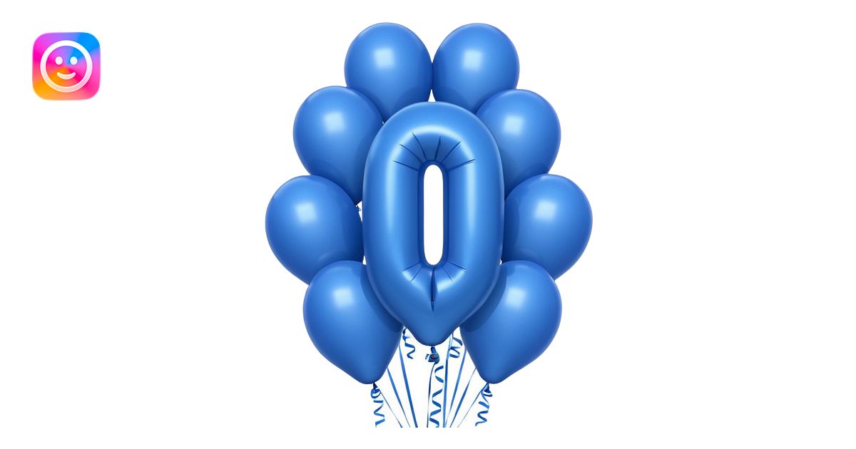 the number one 1 in blue balloons emoji | AI Emoji Generator