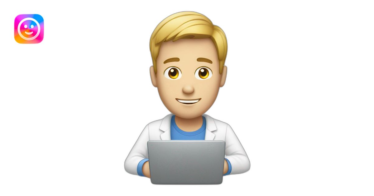 white guy typing in phone emoji | AI Emoji Generator