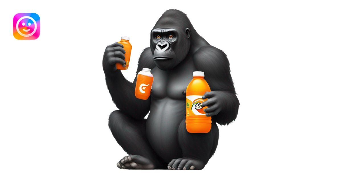 Gorilla with gatorade emoji | AI Emoji Generator