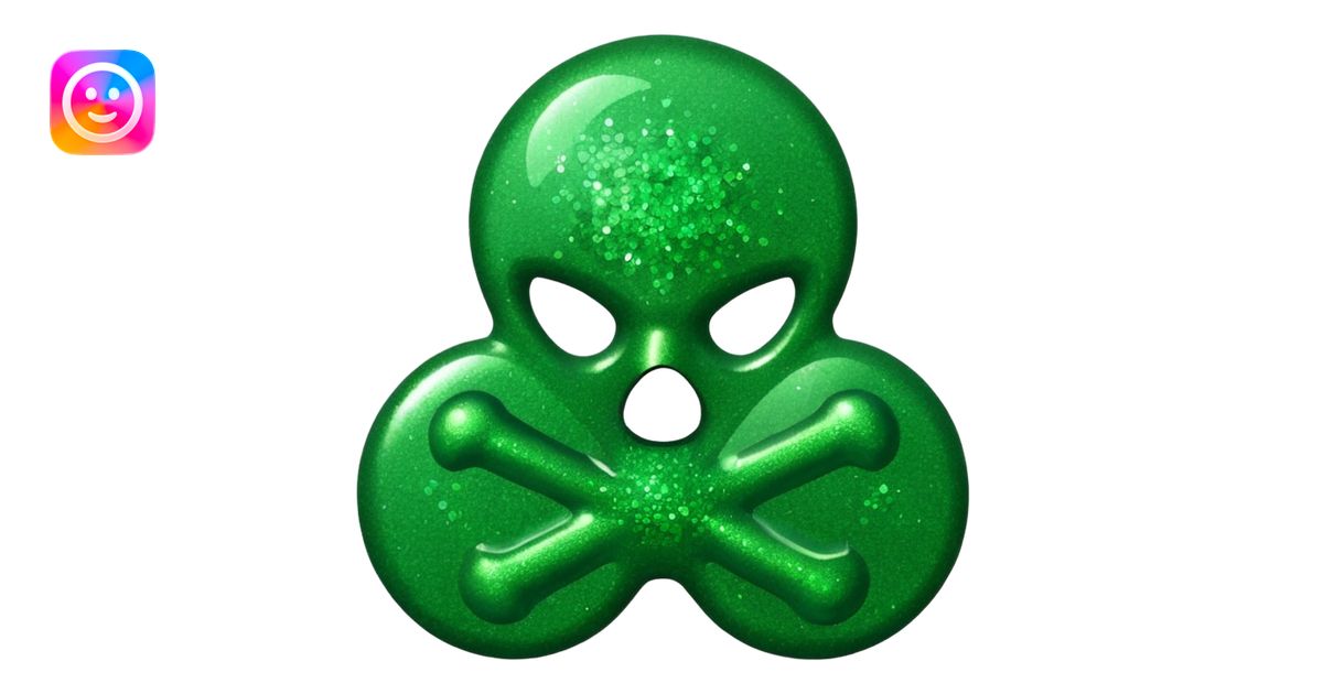 glitter green toxic symbol emoji | AI Emoji Generator