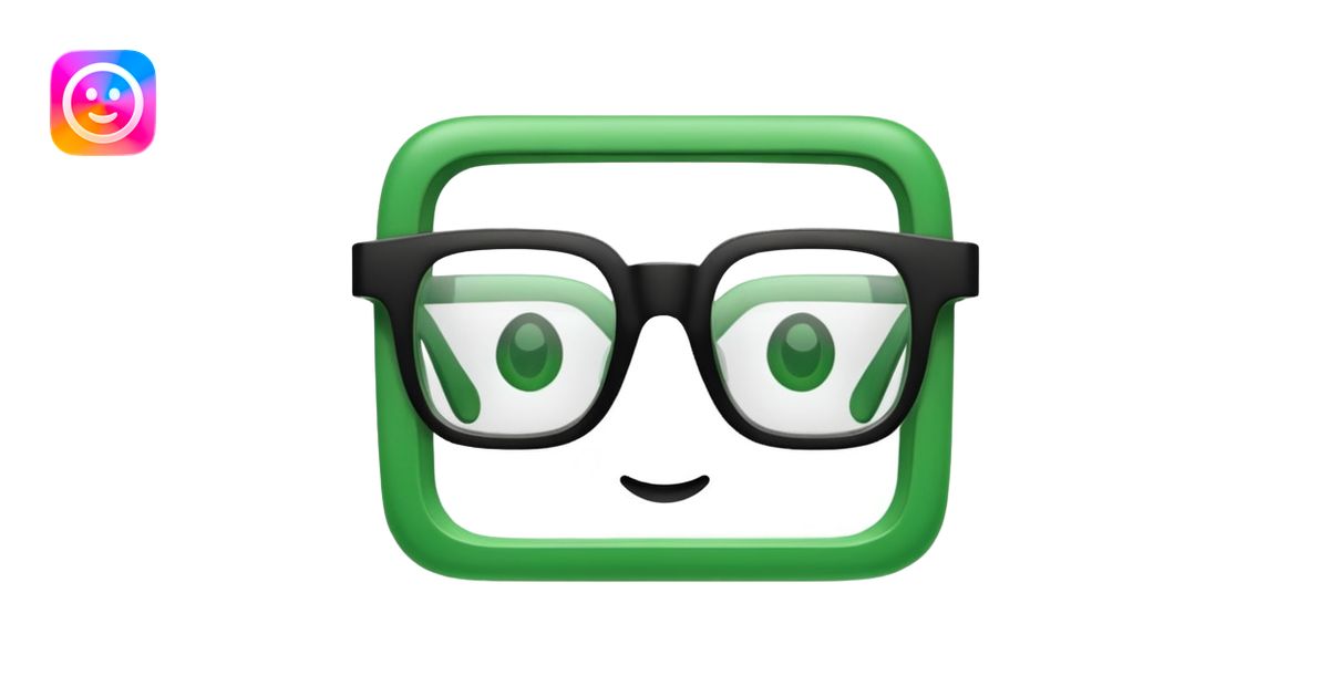 Green Square Spects. only spects. emoji | AI Emoji Generator