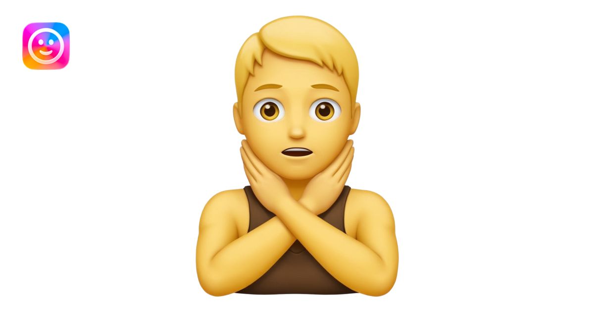 Yellow face emoji strangling itself with 2 arms crossed and hands ...