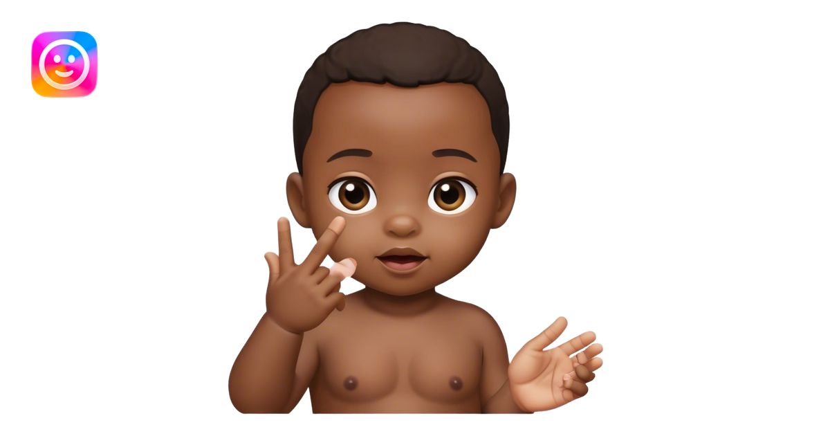 Black baby with Chinese middle finger emoji | AI Emoji Generator