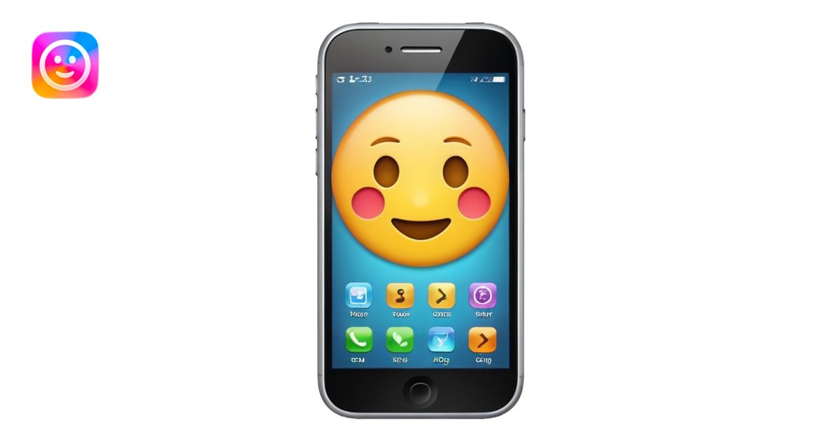 Generate a realistic emoji of a smartphone where a lot of things like ...