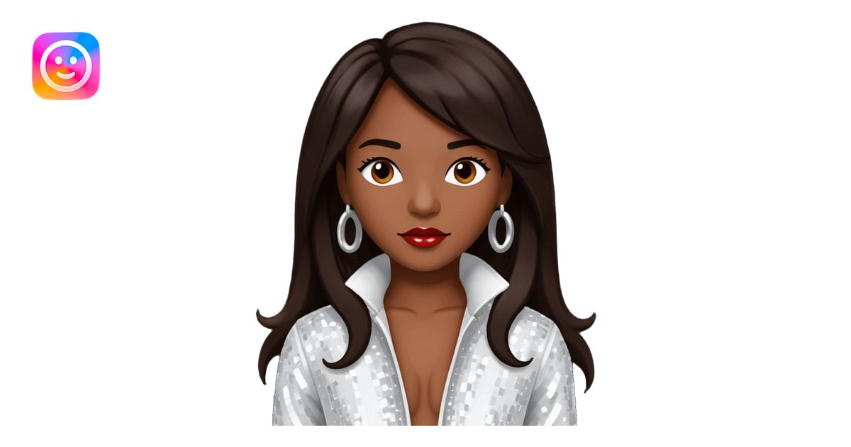 Chilli from TLC with dark skin, long dark brown hair, white sequin ...