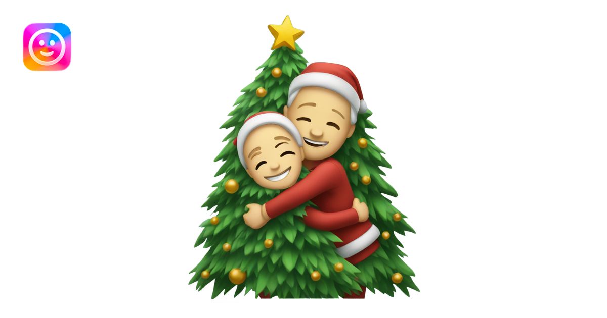 Christmas tree hug emoji | AI Emoji Generator