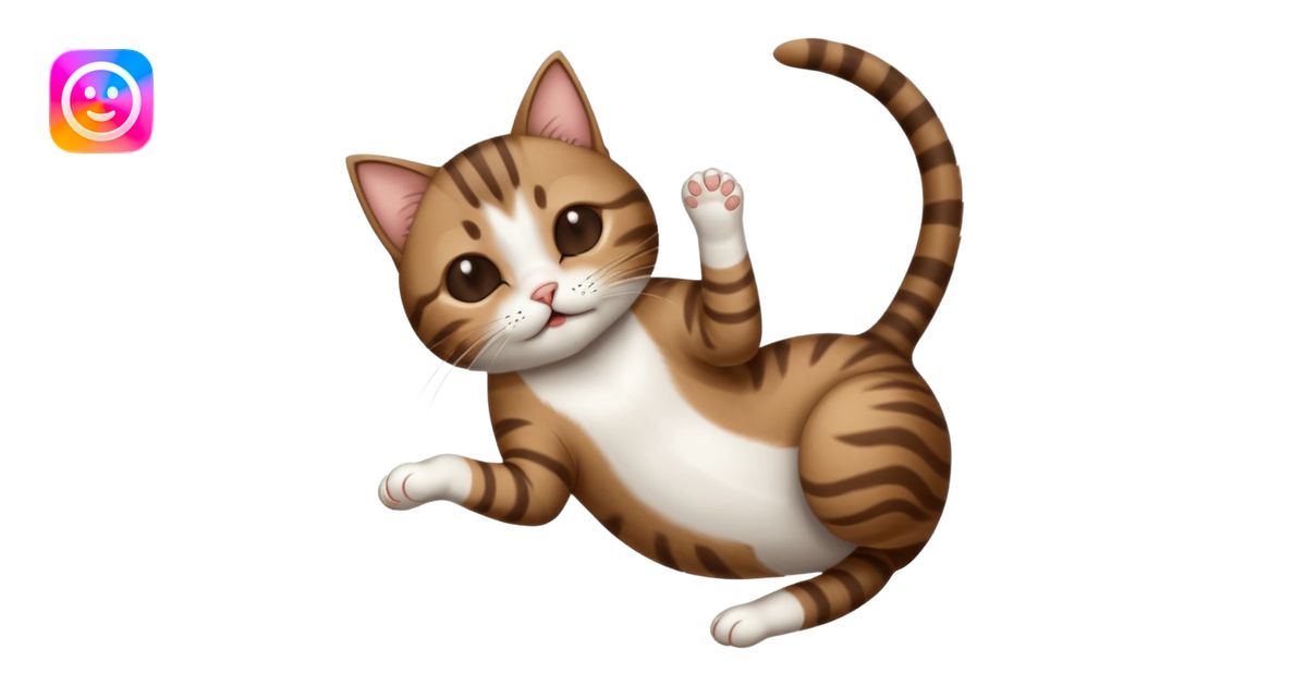 dark brown tabby and white small cat in funny positions upside down ...