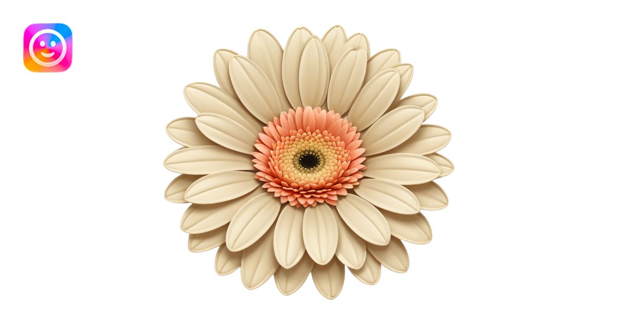 light beige Gerbera flower emoji | AI Emoji Generator