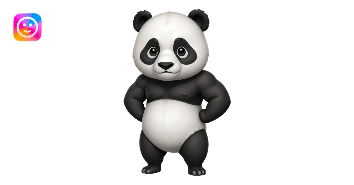 I want something like floppy bird but panda with muscles, but the face ...