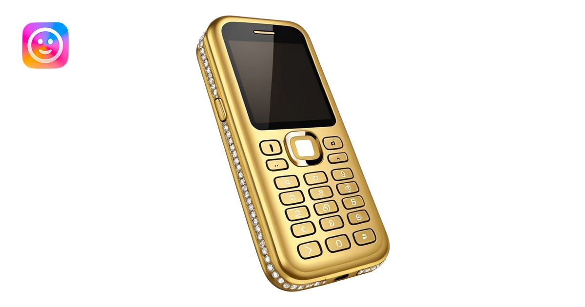 gold bedazzled flip phone emoji | AI Emoji Generator