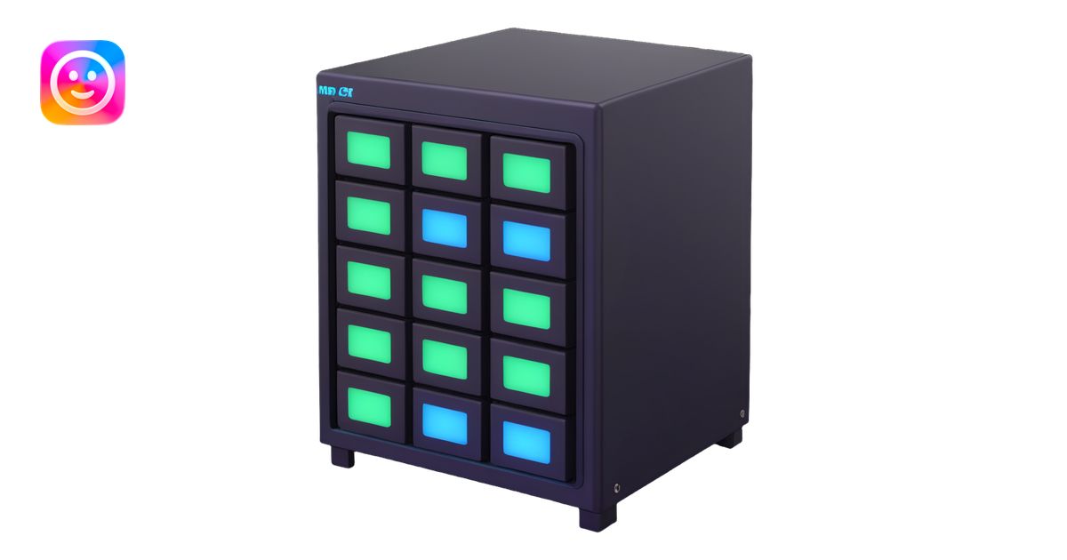server rack with blue and green indicator lights, 3D style emoji | AI ...