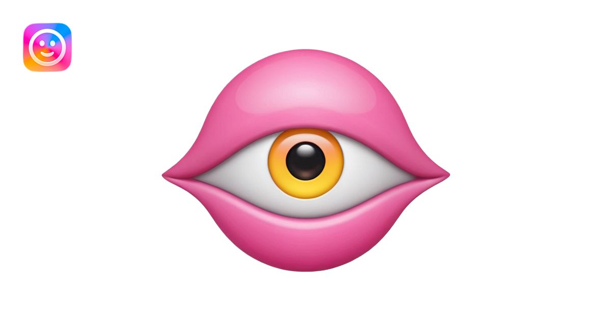 genera un emoji 3d en formato ios de un ojo con eyeliner rosa emoji ...