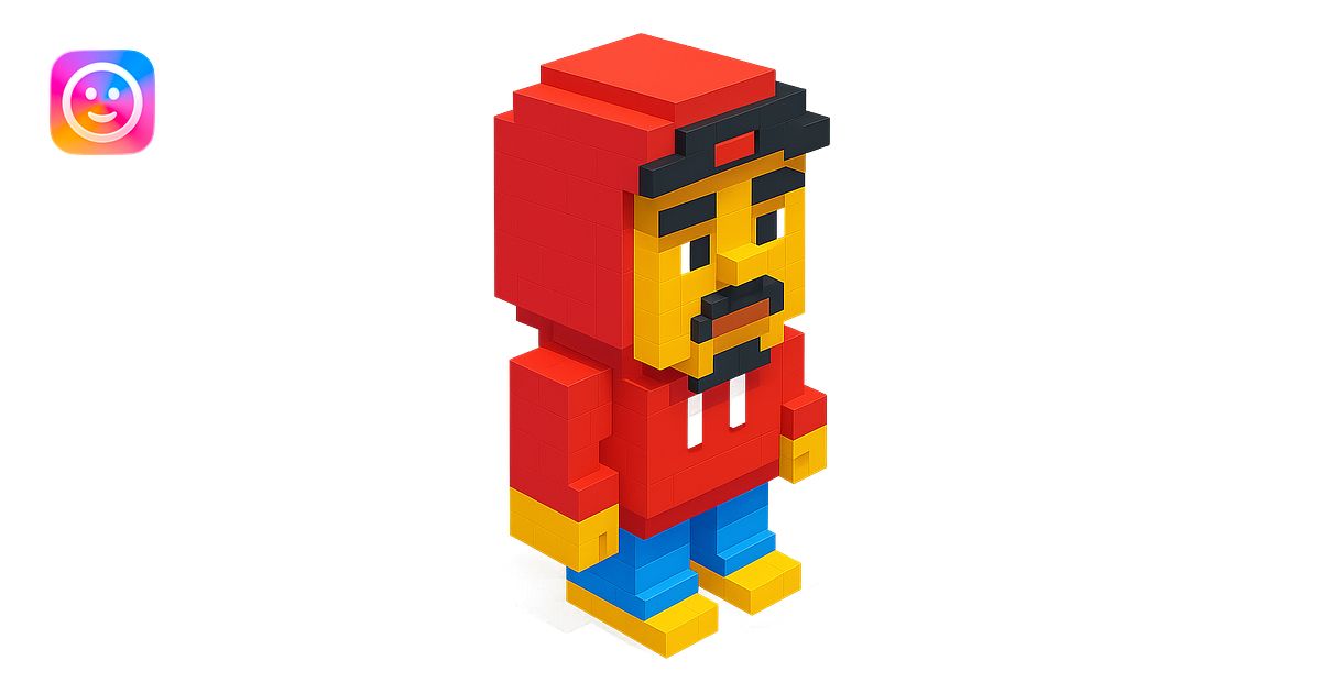 Lego version of 2Pac wearing a hoodie 3D illustration | AI Emoji Generator