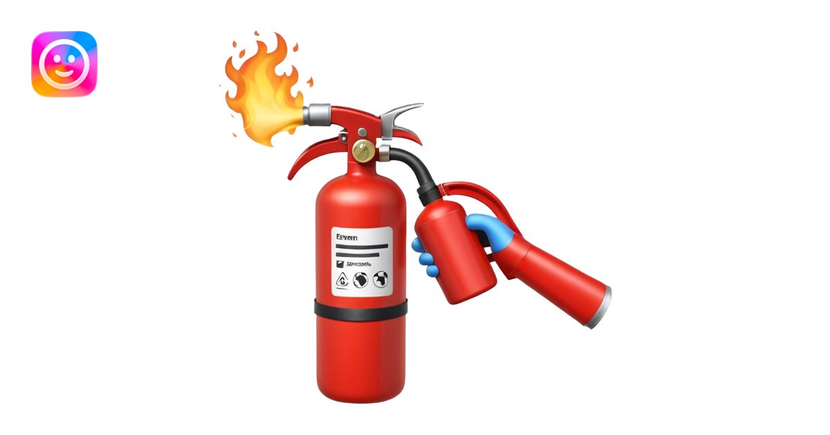 A hand holding Fire extinguisher and extinguishing the fire, no man ...