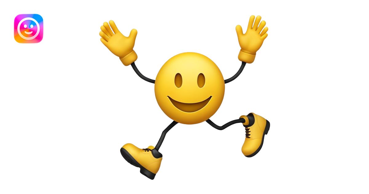 Smiley face kicking feet emoji | AI Emoji Generator