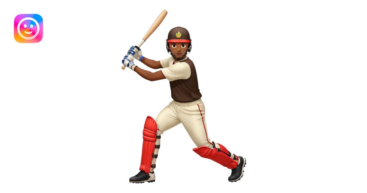 Right handed Batsmen playing a front foot shot emoji | AI Emoji Generator