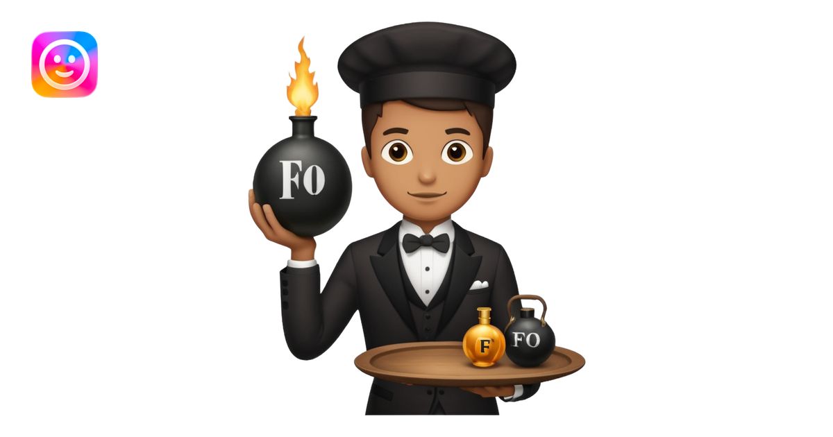 A butler holding a platter with an old-fashion bomb on it with the ...
