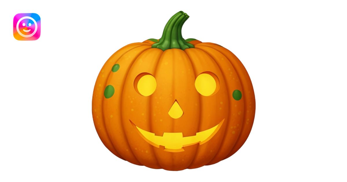 Orange Spotted Green Pumpkin emoji | AI Emoji Generator