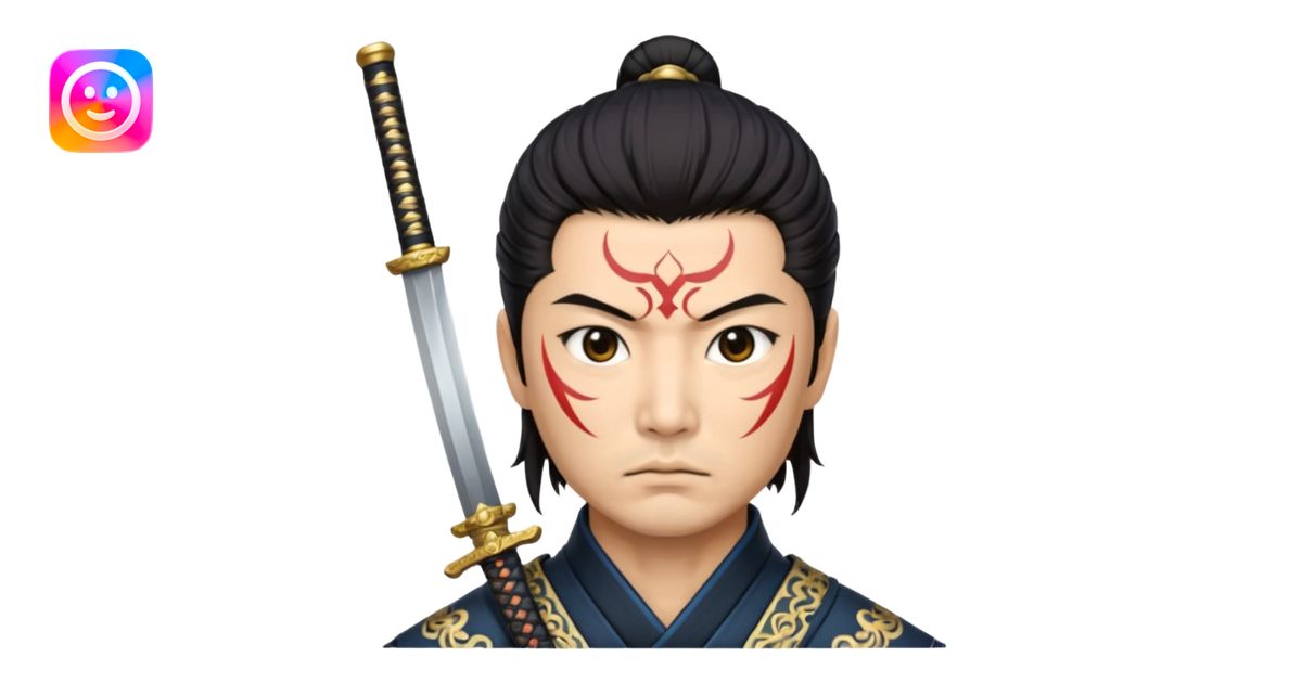 japanese sword master warrior face emoji | AI Emoji Generator