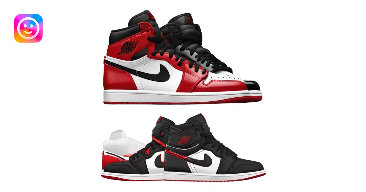 Nike Jordan 1 high patent bred emoji | AI Emoji Generator