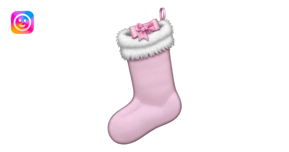 Pale Pink Christmas stocking emoji | AI Emoji Generator