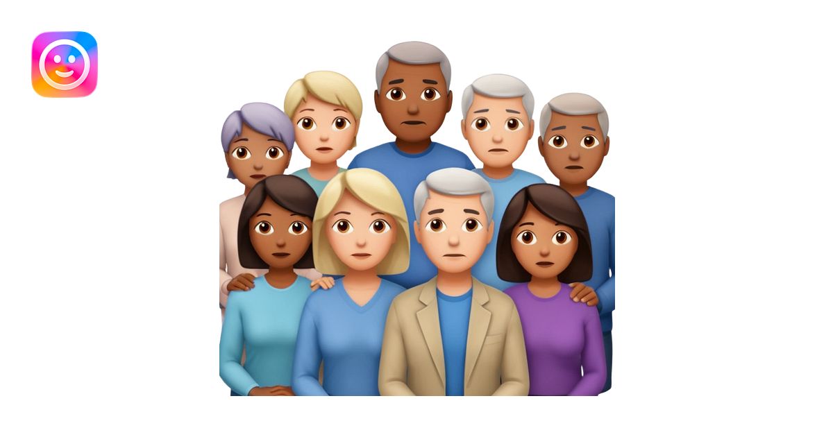 a gathering of middle aged adults as a support group emoji | AI Emoji ...