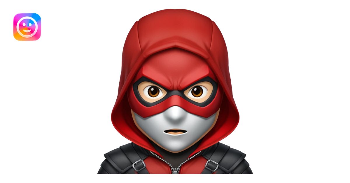 red hood with mask emoji | AI Emoji Generator