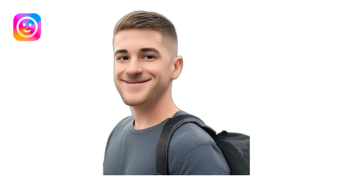 smiling guy with buzz cut emoji | AI Emoji Generator