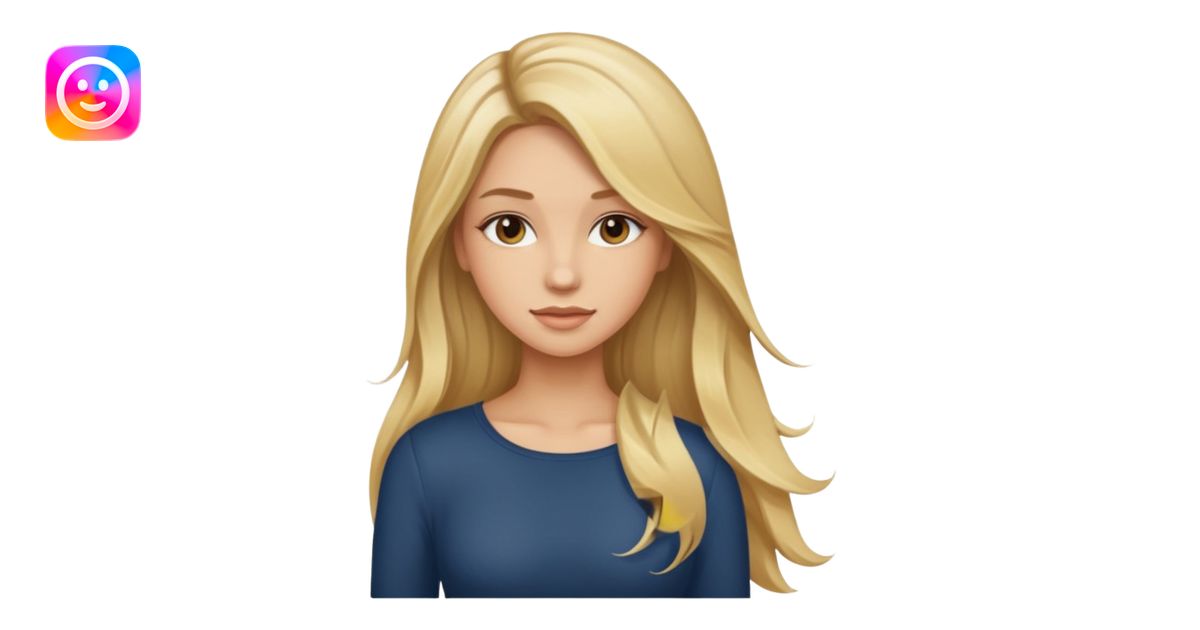 Blonde balayage Hair down to the butt women emoji | AI Emoji Generator