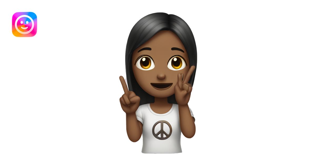 girl crying doing peace sign emoji | AI Emoji Generator