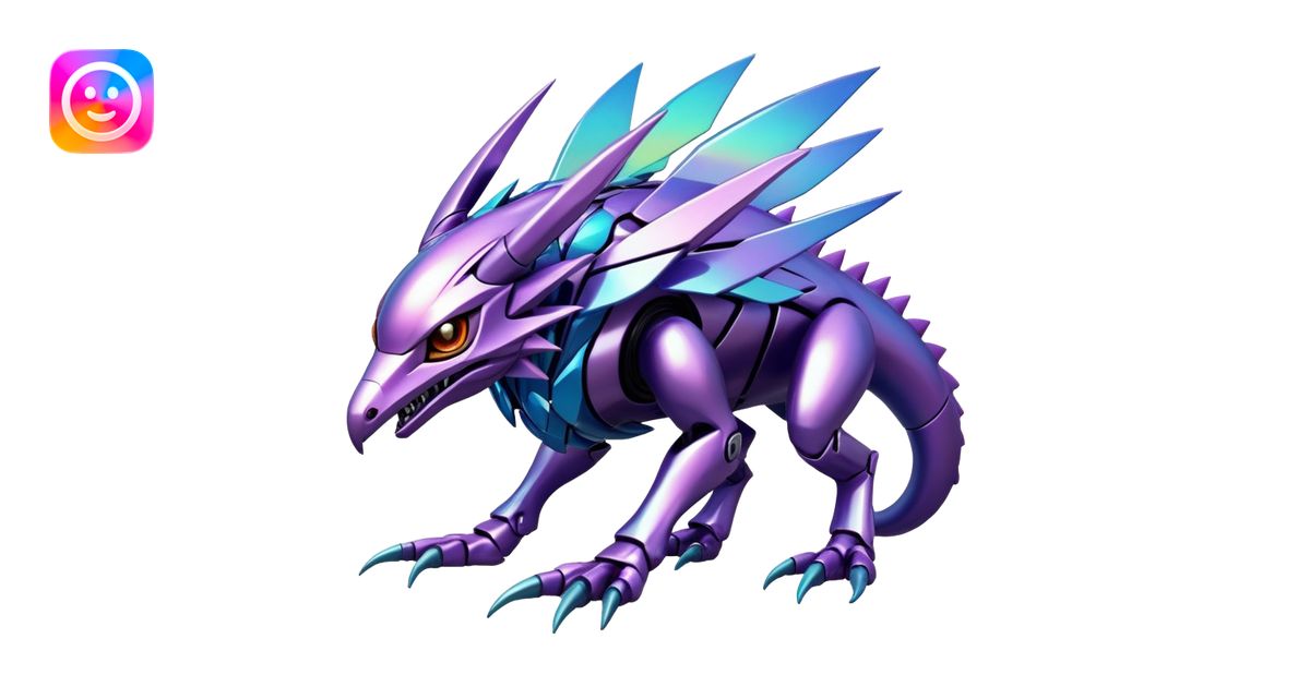 exotic futuristic modern cyber-Fakémon-Digimon-Vernid-creature emoji ...