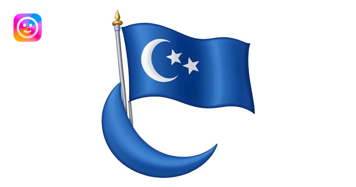 Turkish flag in blue emoji | AI Emoji Generator