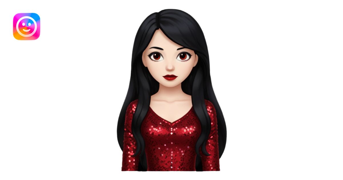 Anna Valerious from Van Helsing with long black hair, dark red sequin ...