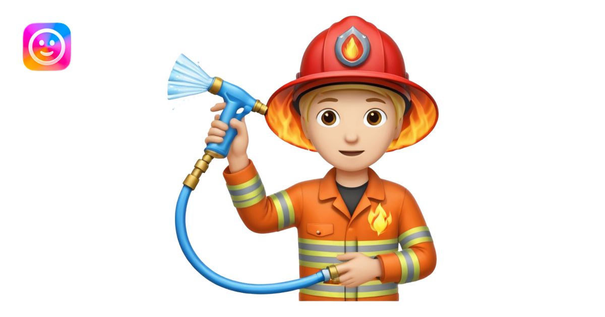 A hand holding a water hose and extinguishing the fire emoji | AI Emoji ...