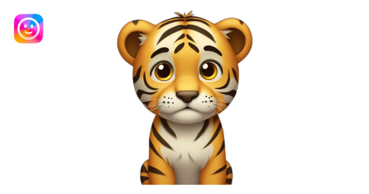 Sad tiger cub emoji | AI Emoji Generator