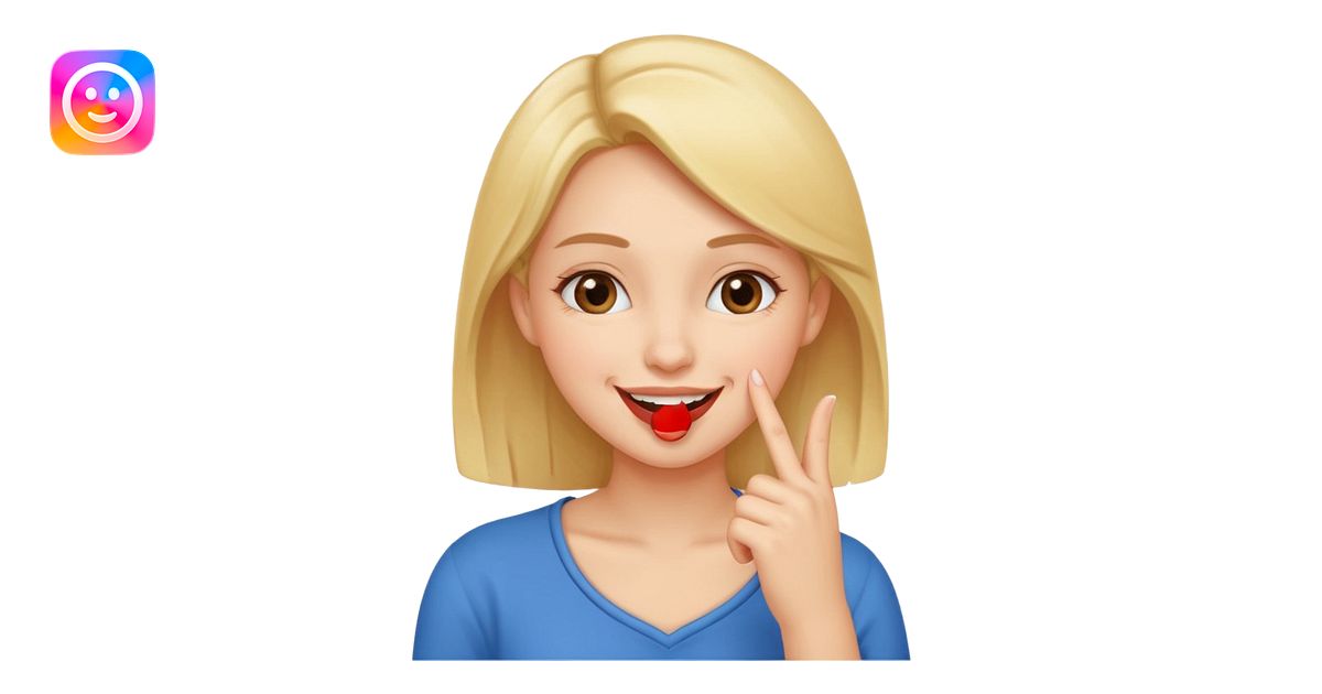 Fille amoureuse qui avec le bout de l'ongle de son index touche sa ...