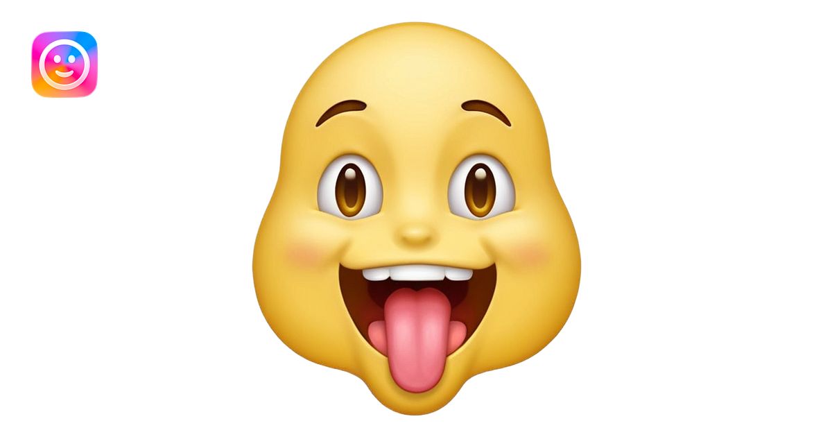 Emoji sticking its tongue out and drooling while looking up ecstatic ...
